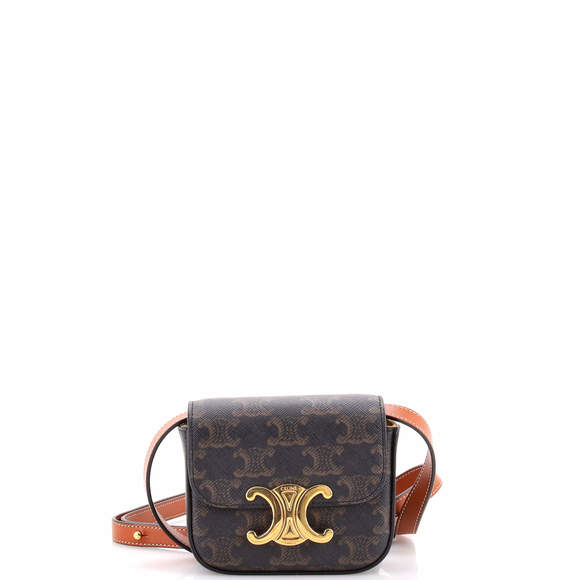 Celine | Bags | Celine Mini Triomphe Shoulder Bag Triomphe Coated ...